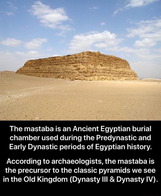 The mastaba is an Ancient Egyptian burial chamber used during the ...