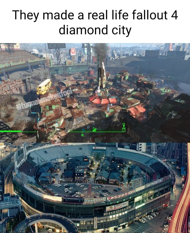 They made a real life fallout 4 diamond city - iFunny