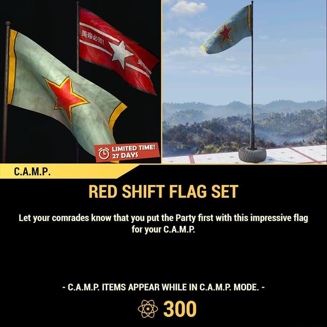 RED SHIFT FLAG SET Let your comrades know that you put the Party first ...