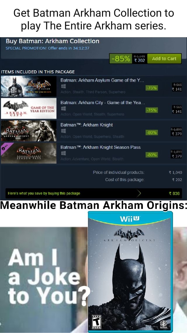 Get Batman Arkham Collection to play The Entire Arkham series. Buy ...