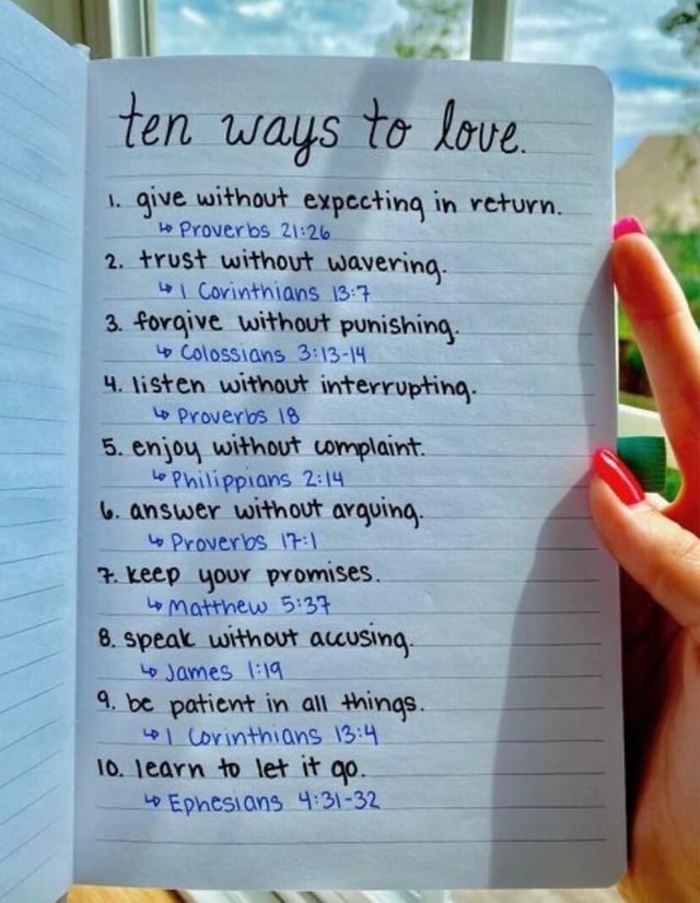 "Si I ten ways to Love Give without expecting in return. Proverbs 2 ...