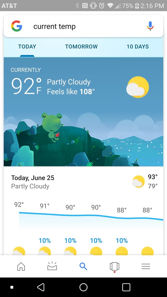 "Warm out today. Warm yesterday. Even warmer today." - 75% PM current ...