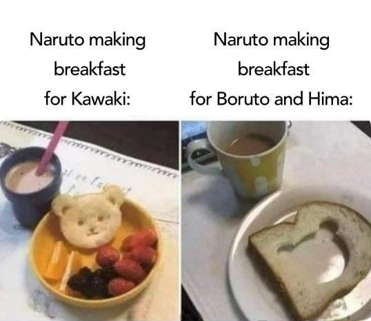 Naruto making Naruto making breakfast breakfast for Kawaki: for Boruto ...