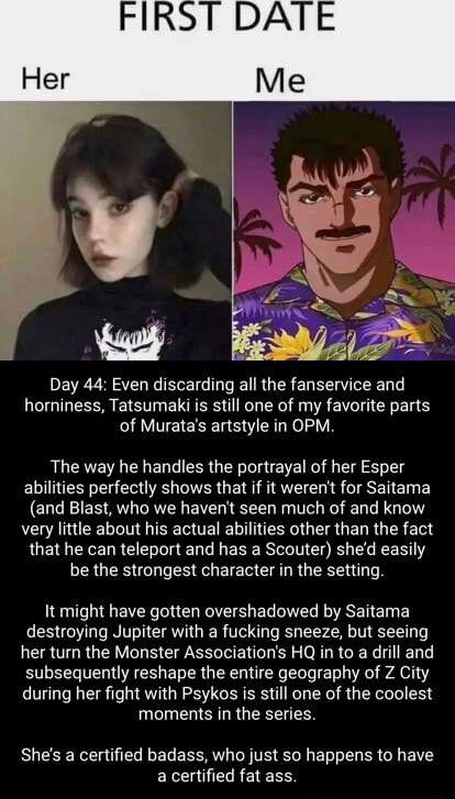 FIRST DATE Her Me Day 44: Even discarding all the fanservice and ...