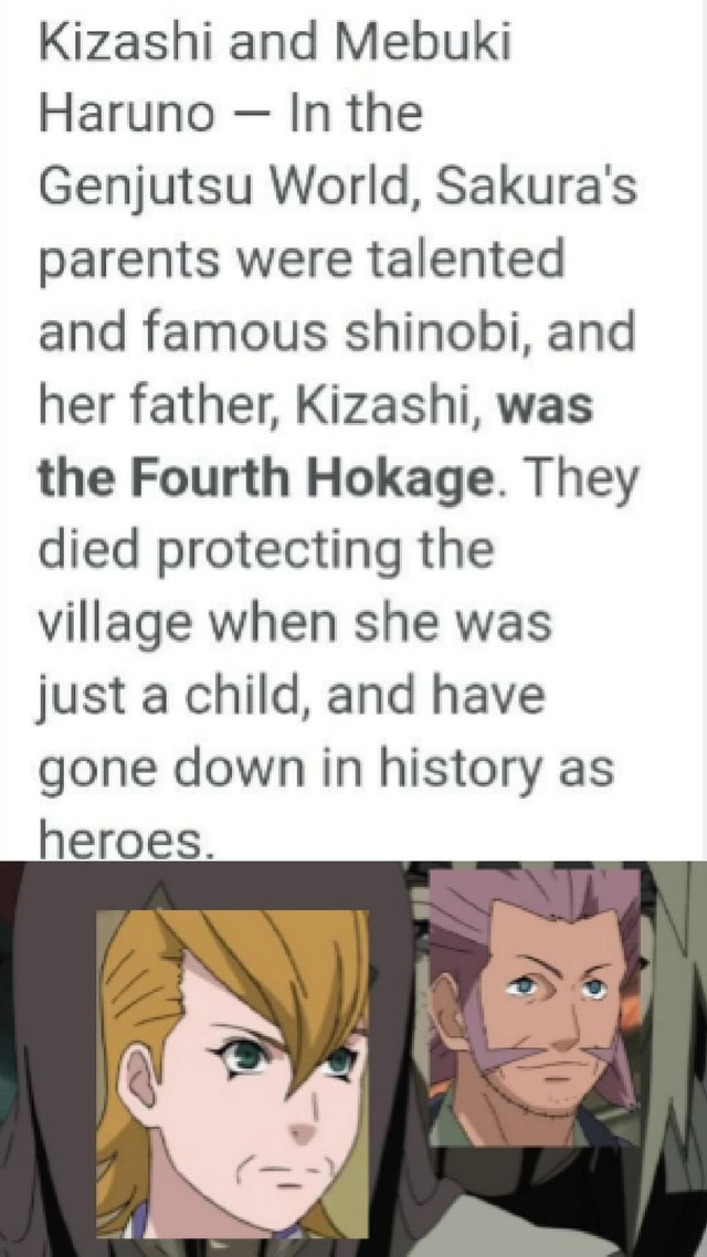 Kizashi and Mebuki Haruno - In the Genjutsu World, Sakura's parents ...
