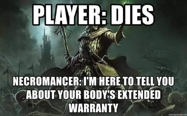 PLAYER: DIES NECROMANCER: I'M HERE TO TELL YOU ABOUT YOUR BODY'S ...
