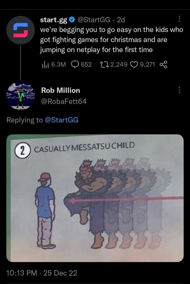 @ start.gg @StartGG - we're bagging you to go easy on the kids got ...