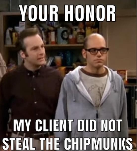 YOUR HONOR MY CLIENT DID NOT STEAL THE CHIPMUNKS - iFunny