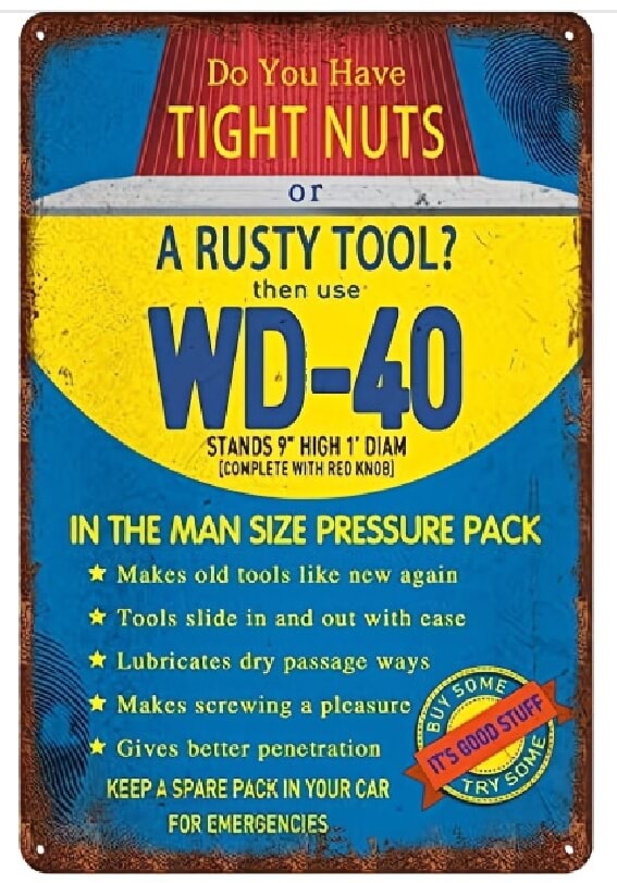 Do You Have TIGHT NUTS A RUSTY TOOL? then use WD-40 STANDS HIGH DIAM ...