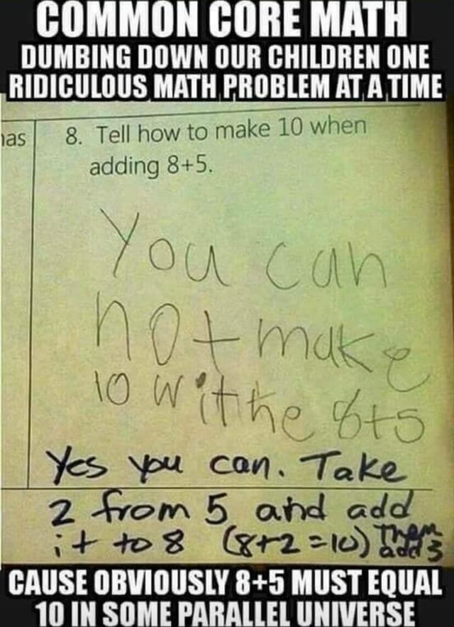 COMMON GORE MATH DUMBING DOWN OUR CHILDREN ONE RIDICULOUS MATH PROBLEM ...