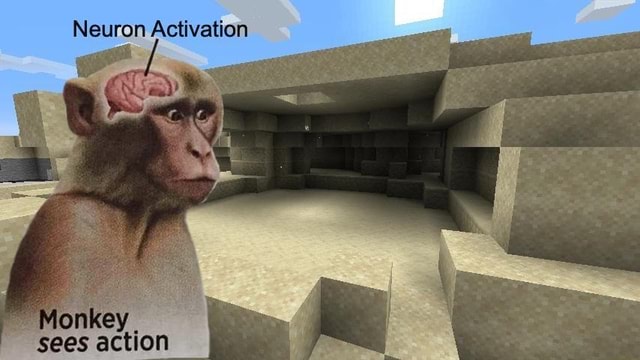 #monkey #monke #minecraft #memes - Neuron Activation Monkey - iFunny
