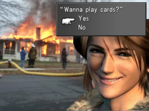 How about a game of Triple Triad while we wait? - "Wanna play cards ...