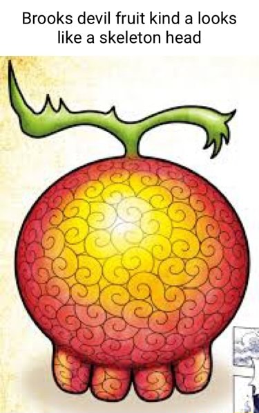 Brooks devil fruit kind a looks like a skeleton head - iFunny