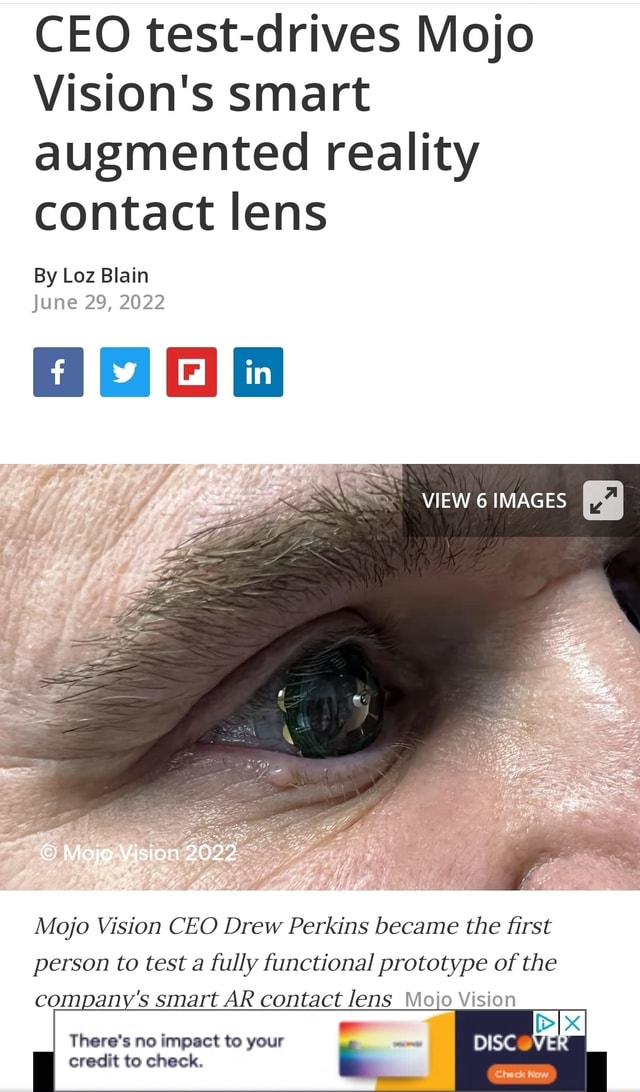 CEO test-drives Mojo Vision's smart augmented reality contact lens By ...