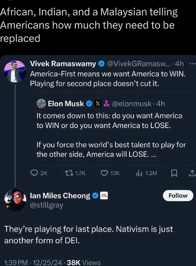 African, Indian, and a Malaysian telling Americans how much they need ...