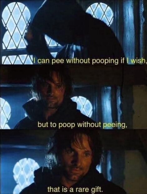 Ye : can without pooping if Lwish, but to poop without ing, that is a ...