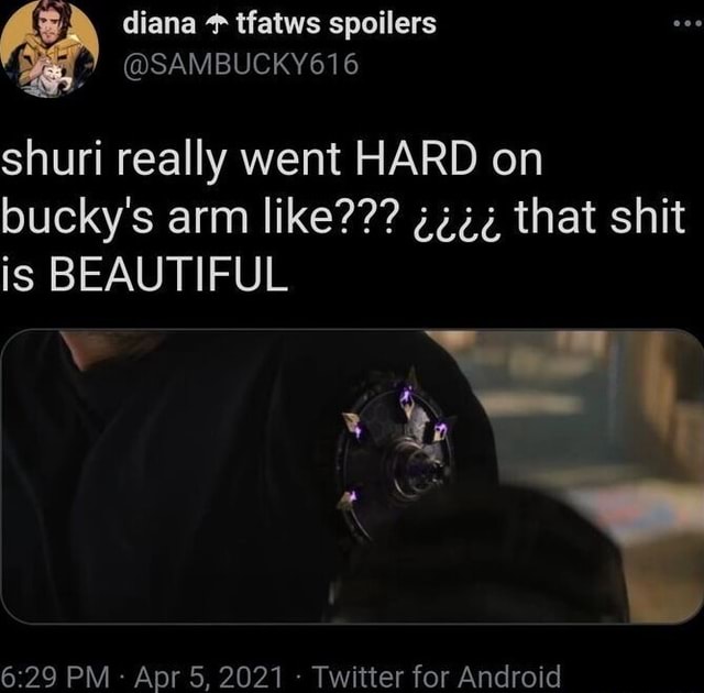Diana tfatws spoilers @SAMBUCKY616 shuri really went HARD on bucky's ...
