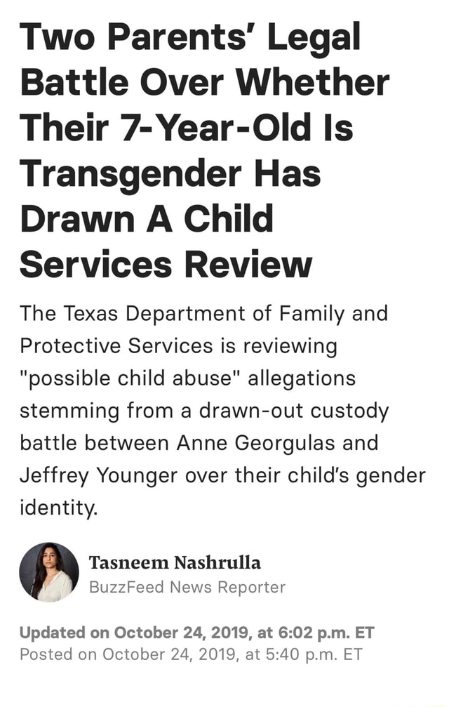 Two Parents' Legal Battle Over Whether Their 7- Year-Old Is Transgender ...