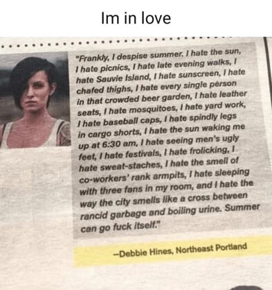 Im in love 'co-workers' rank armpits, I hate sleeping 'with three fans ...