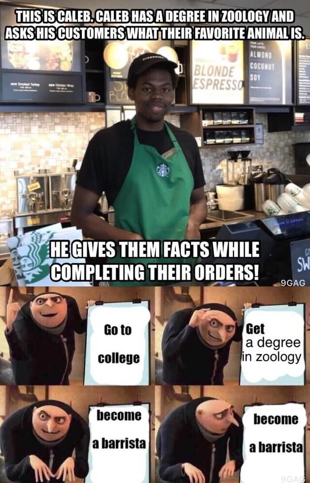 THIS IS CALEB. CALEB HAS DEGREE IN ZOOLOGY AND ASKS HIS CUSTOMERS WHAT ...