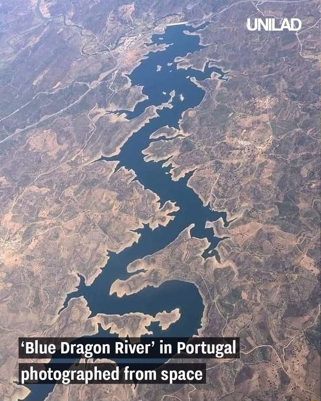'Blue Dragon River' in Portugal photographed from space - iFunny
