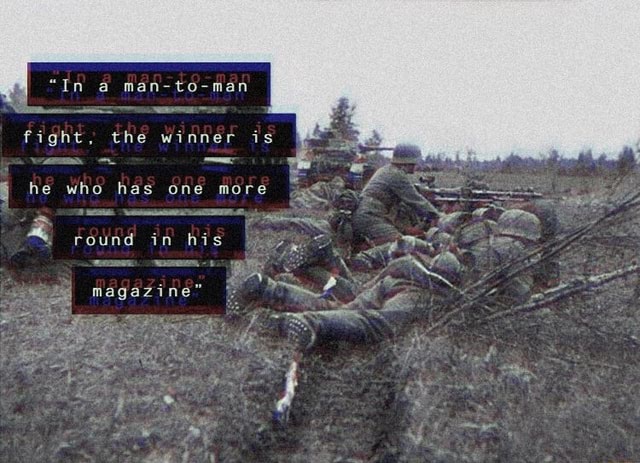 "In a man to fight, the winner is he who has one more round in his ag ...