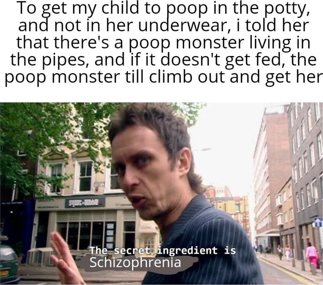 To get my child to poop in the potty, and not in her underwear, i told ...