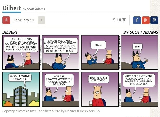 Dilbert by scott adams February 19 DILBERT EXCUEE NET NEED MY POINT AND ...