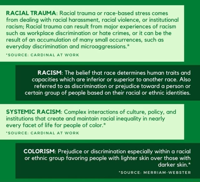 RACIAL TRAUMA: Racial trauma or race-based stress comes from dealing ...
