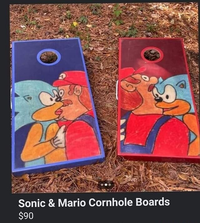Sonic & Mario Cornhole Boards $90 - iFunny