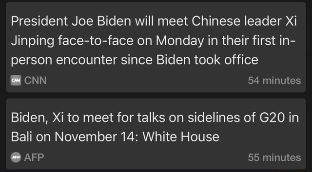 President Joe Biden will meet Chinese leader Xi Jinping face-to-face on ...