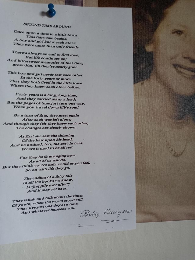 Grandma's poem about reuniting with her high school sweetheart. RIP ...