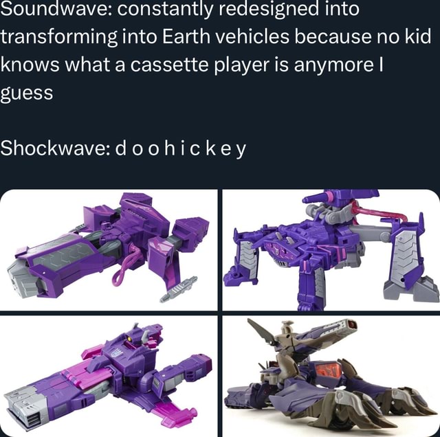 Soundwave: constantly redesigned into transforming into Earth vehicles ...