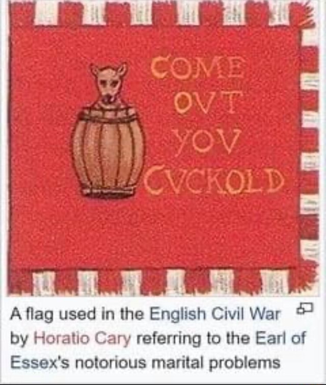 A flag used in the English Civil War by Horatio Cary referring to the ...
