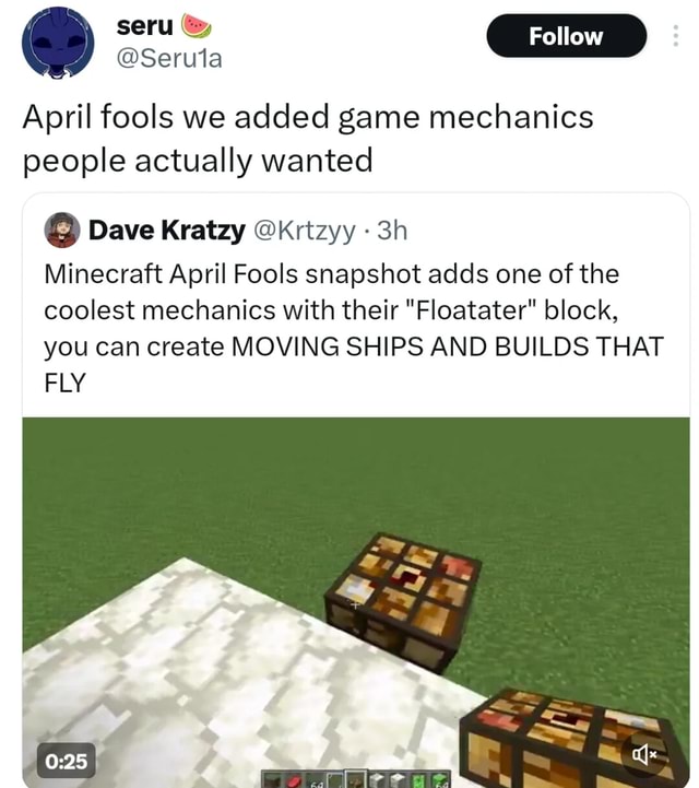 Follow) April fools we added game mechanics seru people actually wanted ...