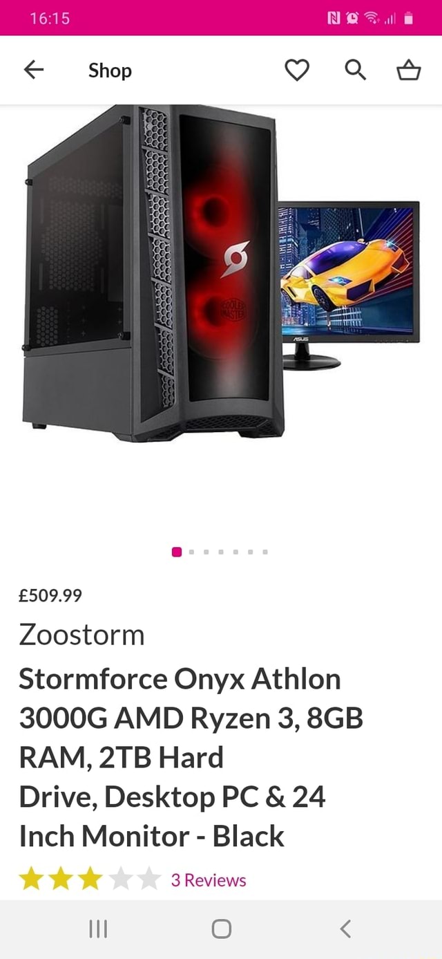 Shop Zoostorm Stormforce Onyx Athlon 3000G AMD Ryzen 3, RAM, Hard Drive ...