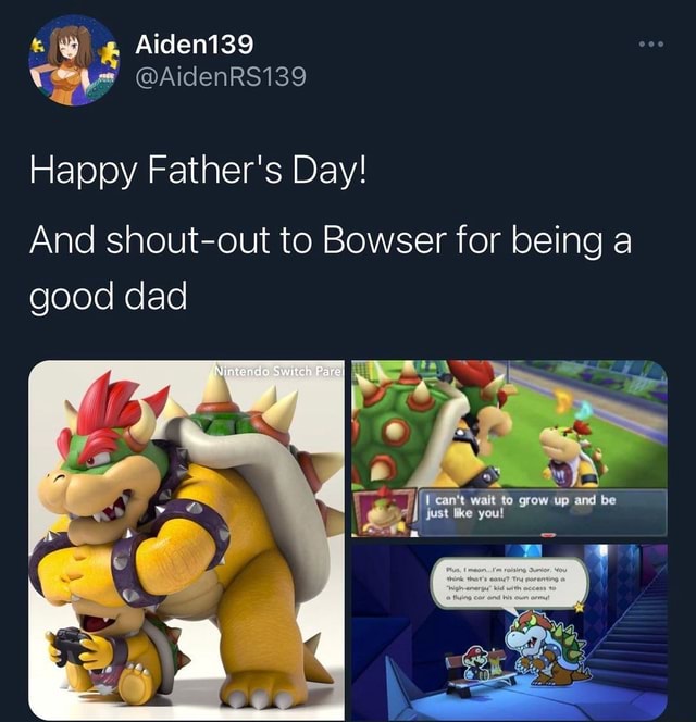 Aiden139 Happy Father's Day! And shout-out to Bowser for being a good ...