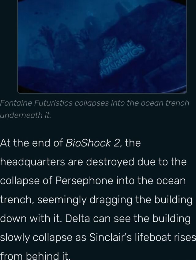 Fontaine Futuristics collapses into the ocean trench underneath it. At ...