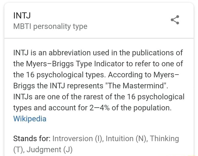 MBTI personality type
