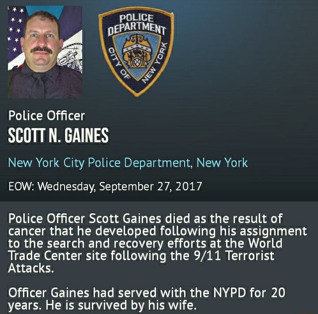 POLICE Police Officer SCOTT N. GAINES New York City Police Department ...