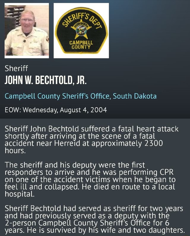 CAMPBELL COUNTY Sheriff JOHN W. BECHTOLD, JR. Campbell County Sheriff's ...