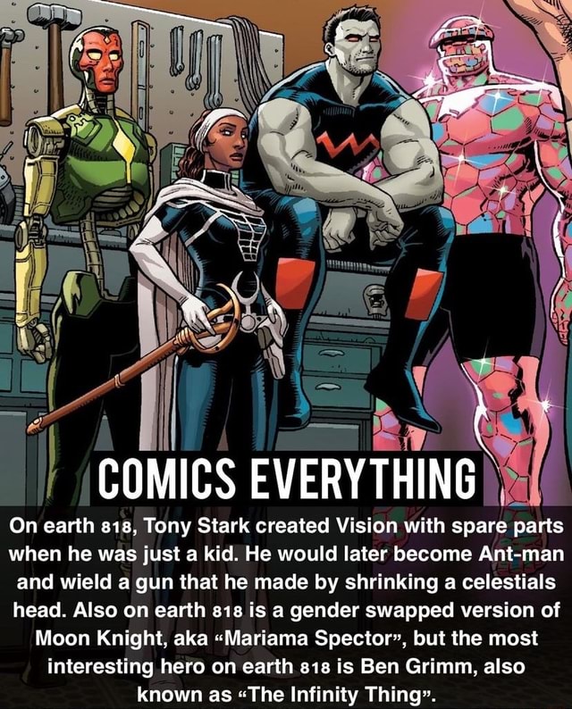 COMICS EVERYTHING On earth 818, Tony Stark created Vision with spare ...