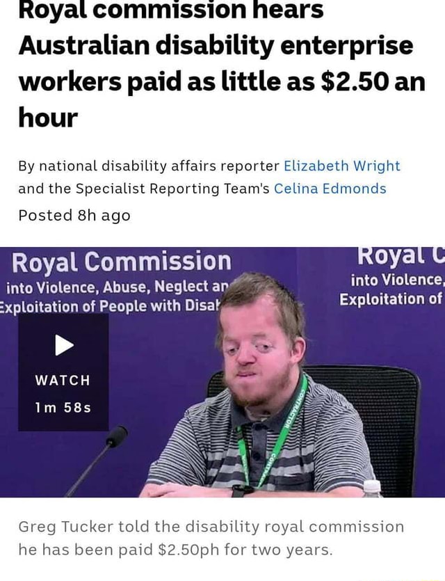 Royal commission hears Australian disability enterprise workers paid as ...