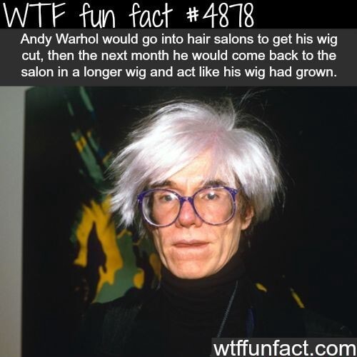 WTF fun fact #4878 Andy Warhol would go into hair salons to get his wig ...
