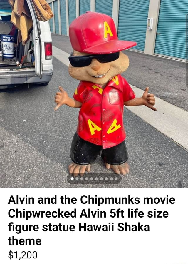 Alvin and the Chipmunks movie Chipwrecked Alvin Sit life size figure ...