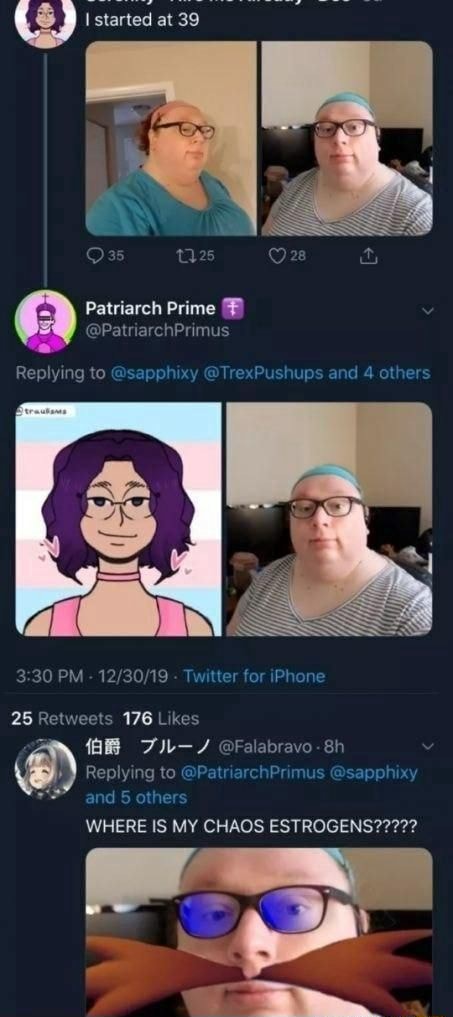 Transeggman - & started at 39 Patriarch Prime mus Replying to @sapphixy ...