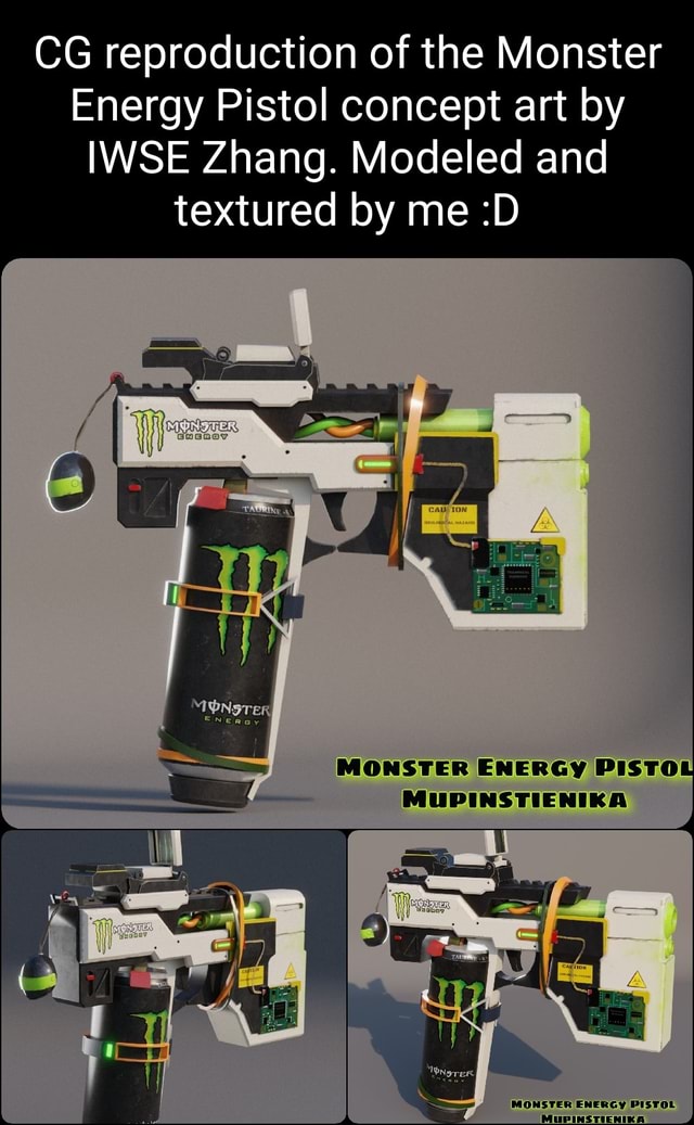 CG reproduction of the Monster Energy Pistol concept art by IWSE Zhang ...
