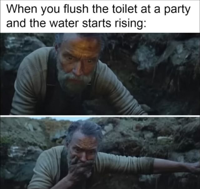 When you flush the toilet at a party and the water starts rising ...