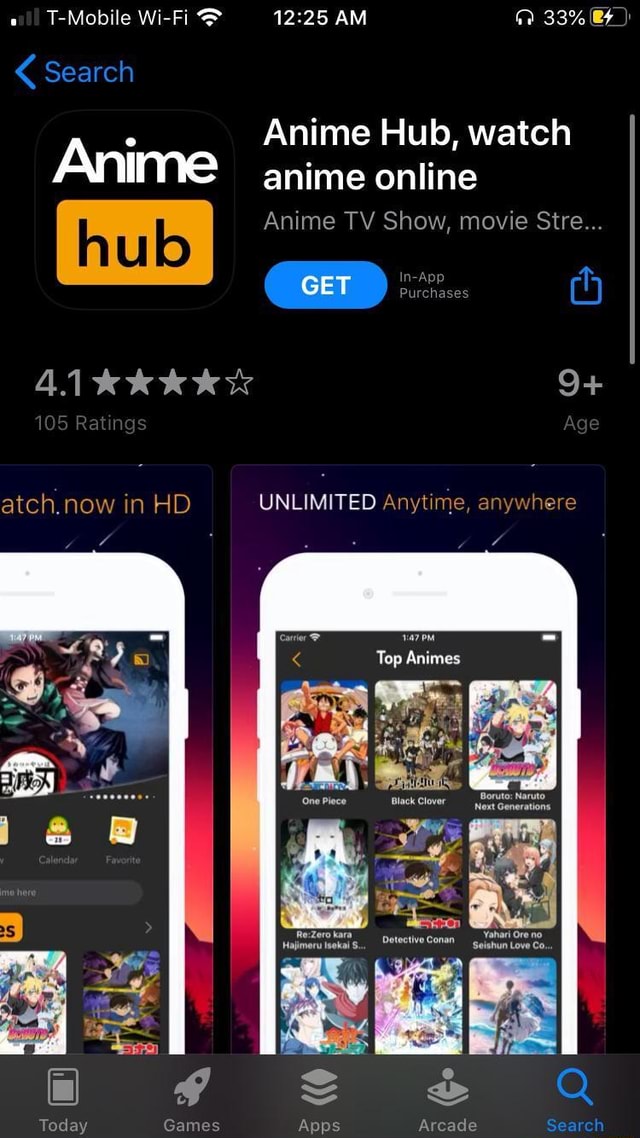 T-Mobile Wi-Fi Search 33% AM Anime Hub, watch Anime anime online Anime ...