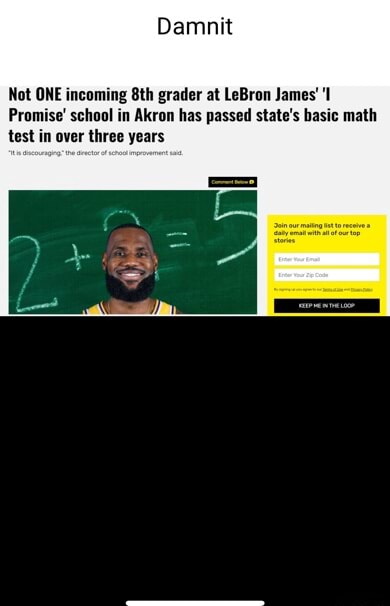 Damnit Not ONE incoming grader at LeBron James' 'I Promise' school in ...